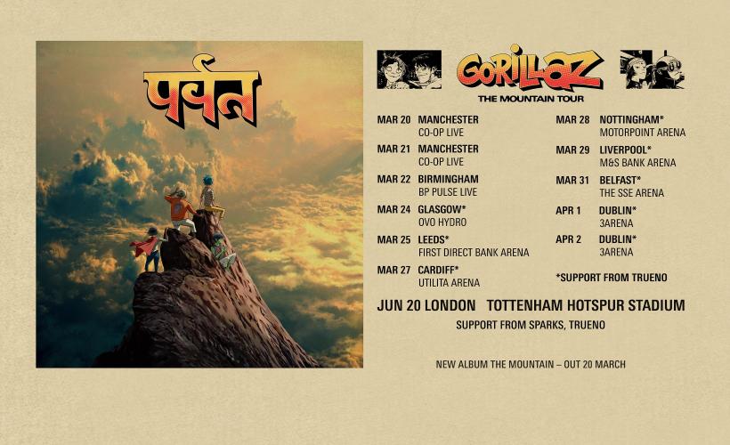 Gorillaz - The Mountain Tour Tickets - OVO Hydro, Glasgow - 24/03/2026 18:30